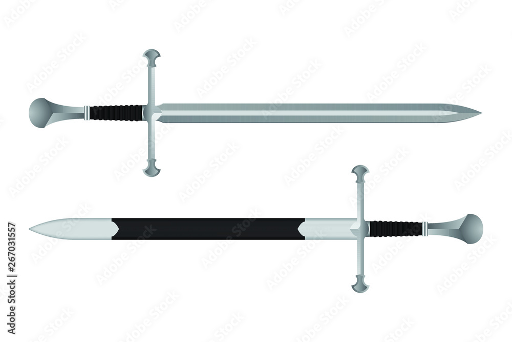 Medieval sword vector illustration isolated on white background Stock ...