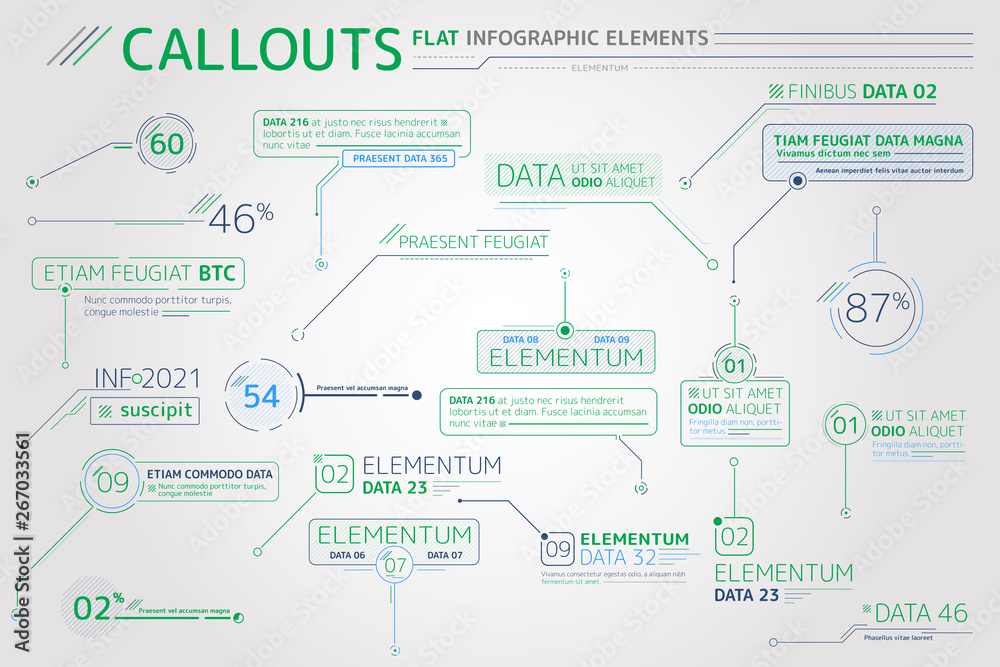 Callouts Flat Infographic Elements Stock Vector | Adobe Stock