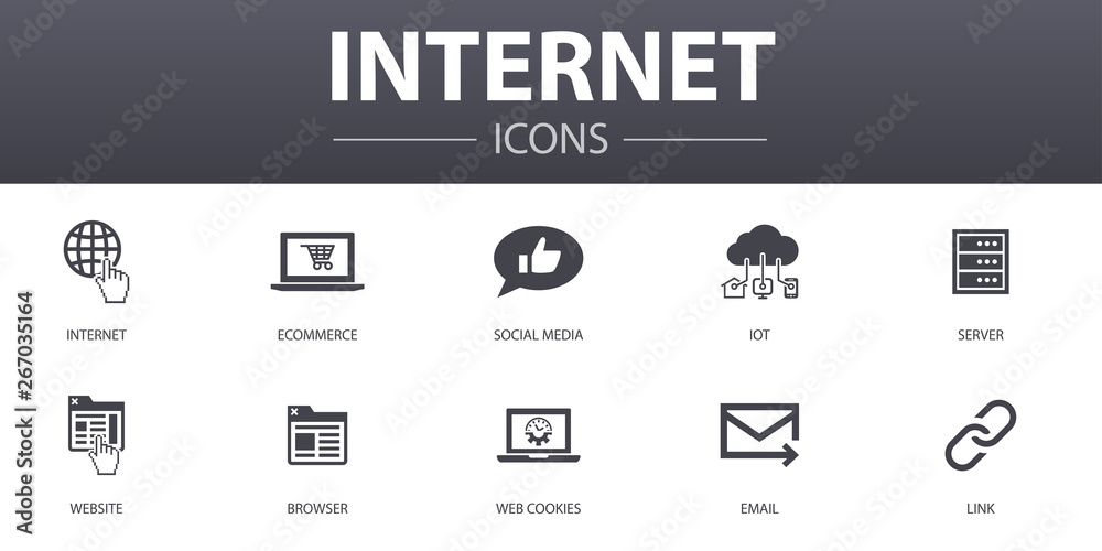internet simple concept icons set. Contains such icons as ecommerce ...