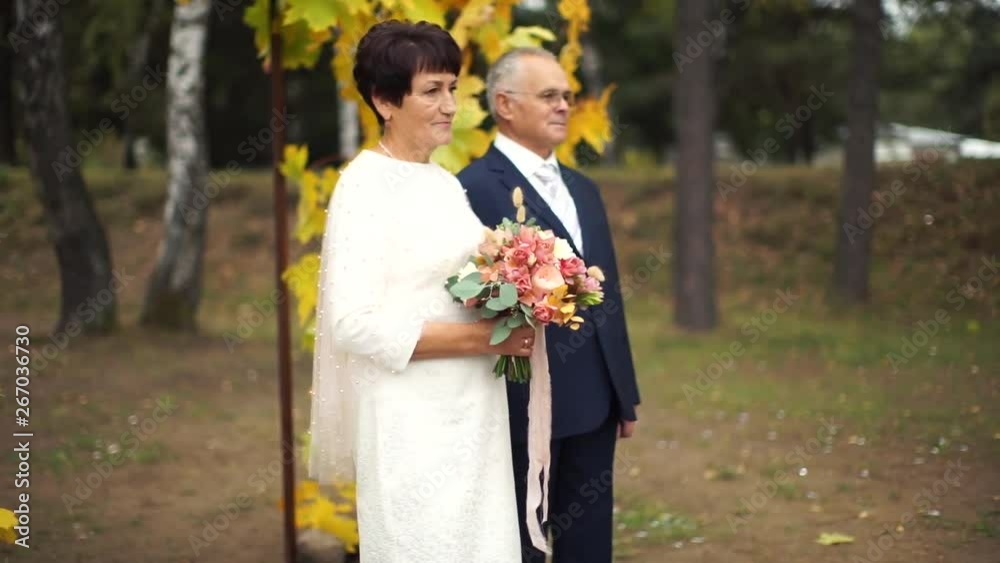 Stock video Older people get married. Old people's wedding. An old man ...