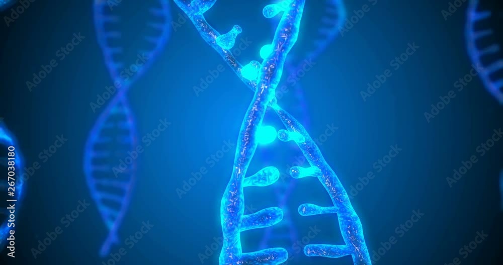 Video Stock Abstract glittering DNA double helix with depth of field ...