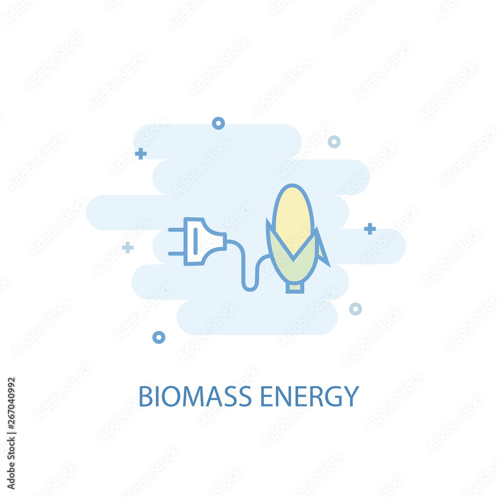 Biomass Energy line trendy icon. Simple line, colored illustration. Biomass Energy symbol flat ...
