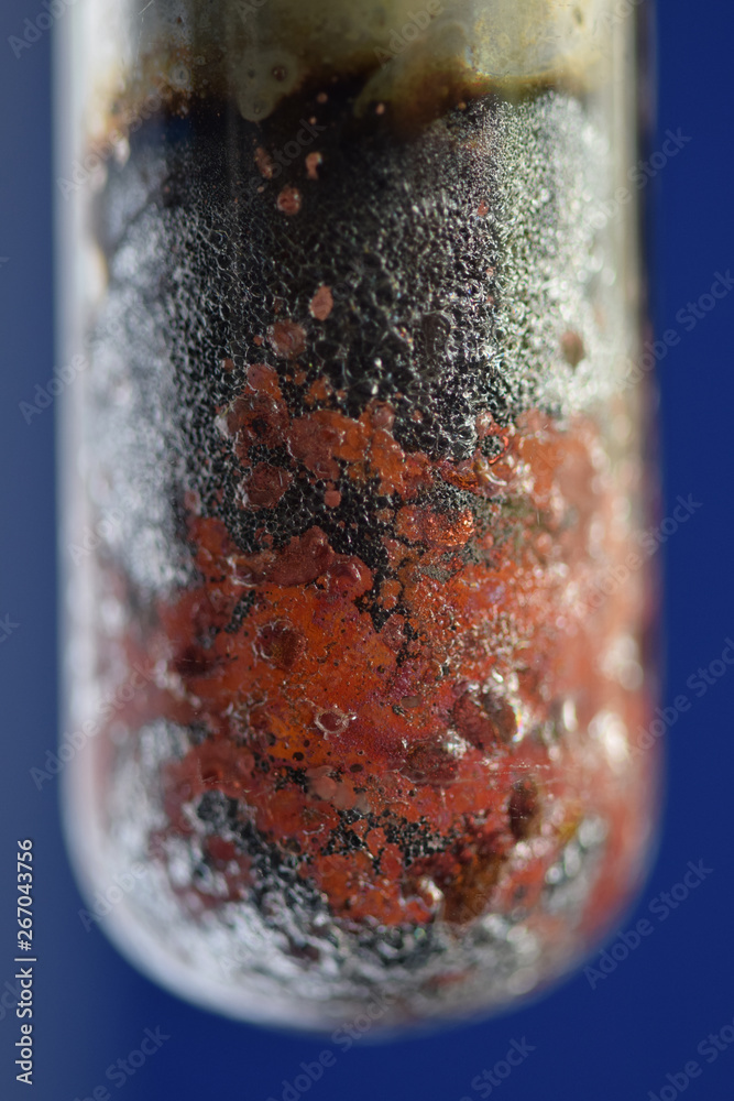 Macro image of Copper metal formed in a chemical reaction Stock Photo ...