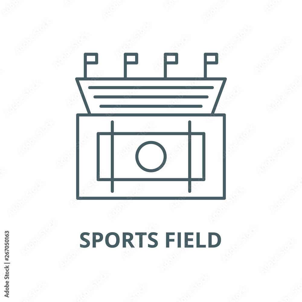 Sports field vector line icon, outline concept, linear sign Stock ...