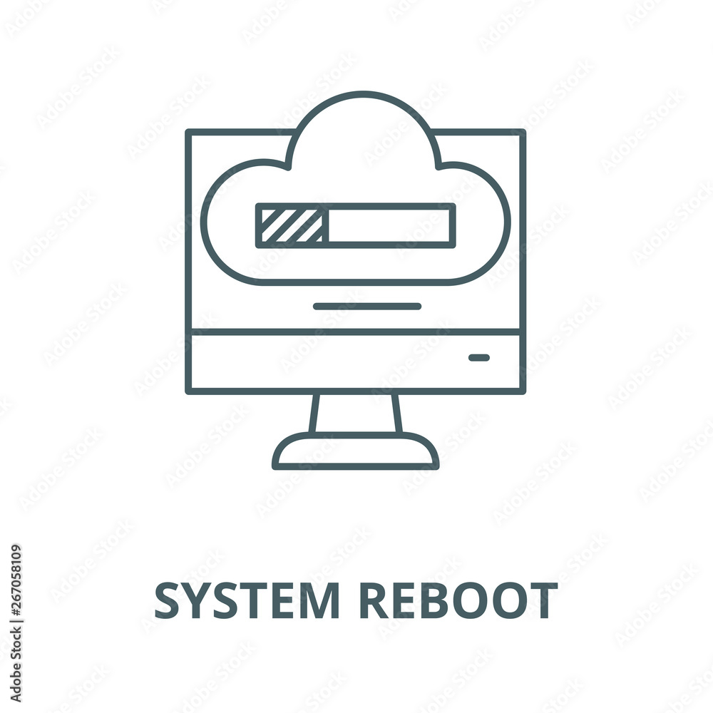 System reboot vector line icon, outline concept, linear sign Stock ...