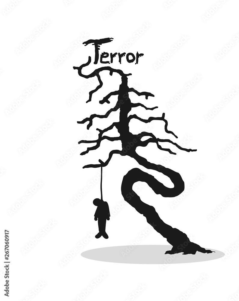 Design of hanged man in tree Stock Vector | Adobe Stock