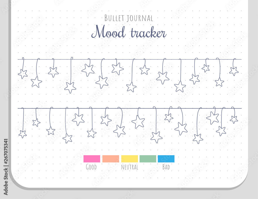 Photo & Art Print Mood tracker with hanging stars for 31 days of a ...