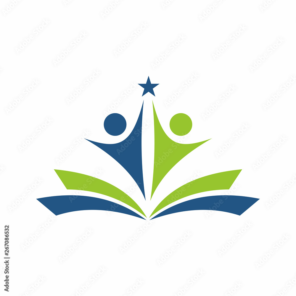 studying symbols and education icons Logo design Stock Vector | Adobe Stock