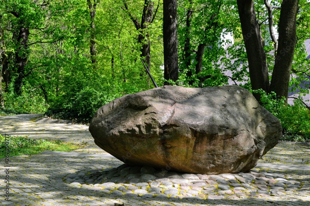 Stone with a sundial from 1828 ( called in polish: Jastrzebskiego Stone ...