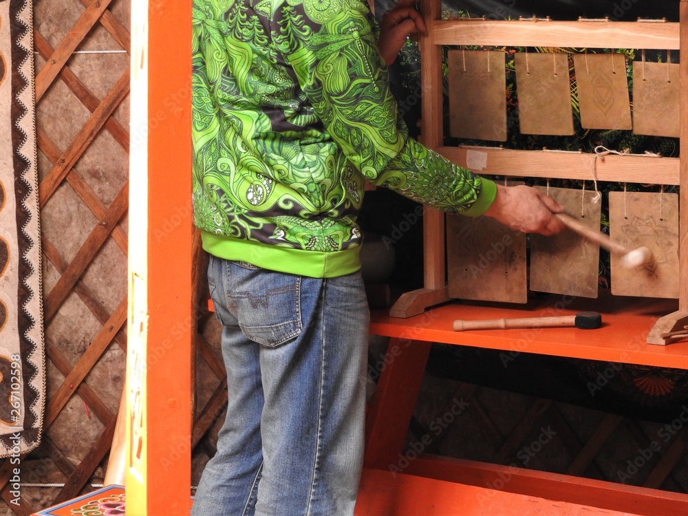 Mystical background with ritual objects of esoteric, occult, divination ...