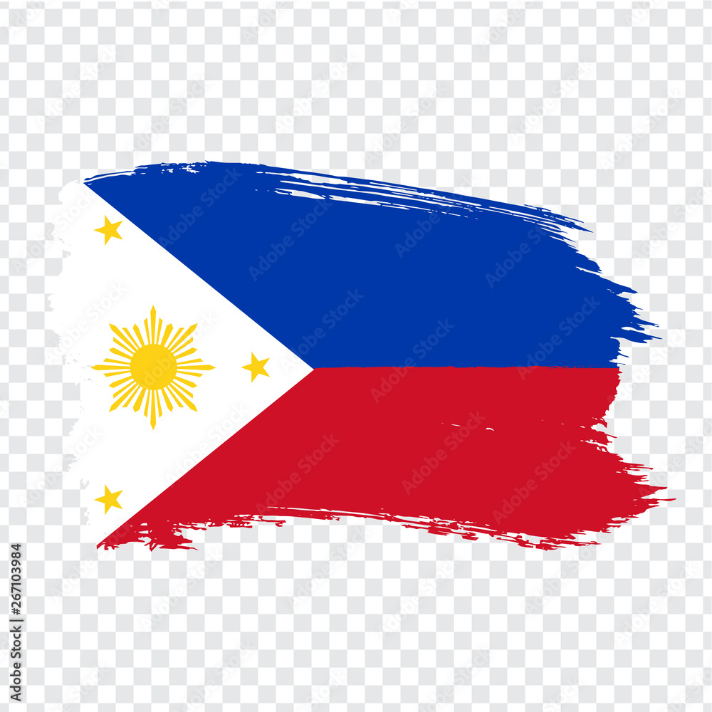 Flag of Philippines from brush strokes. Flag Philippines on transparent ...