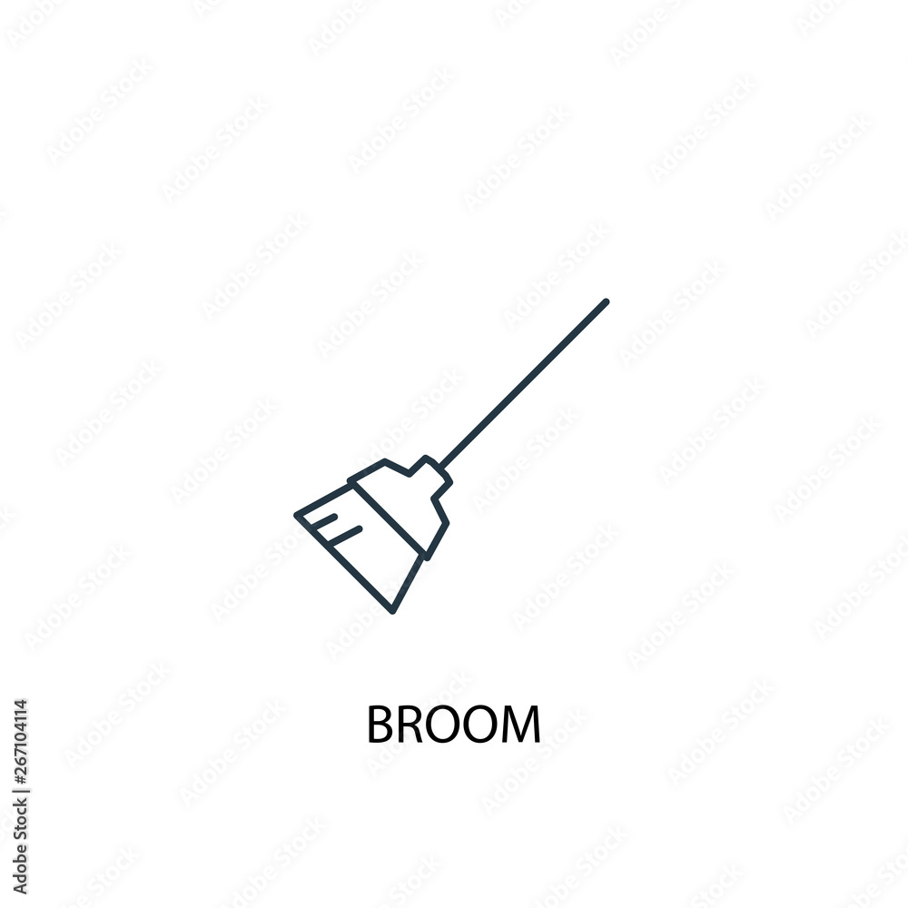broom concept line icon. Simple element illustration. broom concept ...