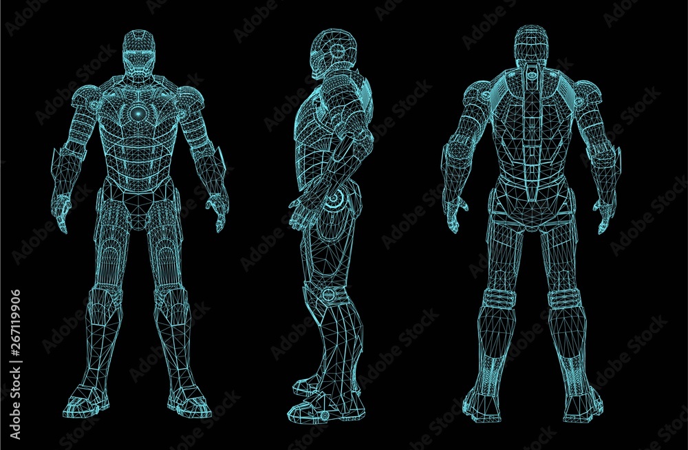Vector robot 3d super hero Stock Vector | Adobe Stock