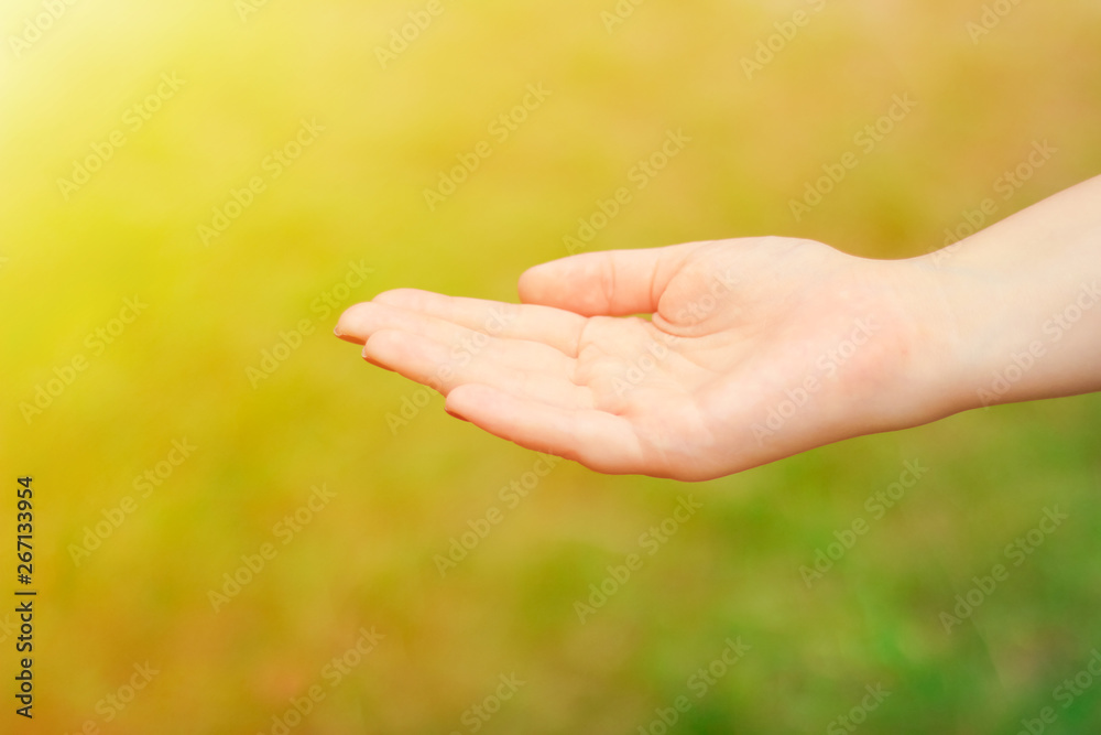 child hands begging asking for money, help me, reaching out and ...