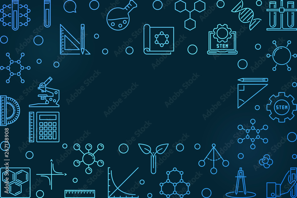 Science, Technology, Engineering and Mathematics vector concept linear ...