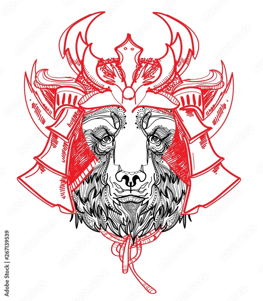 Japanese Demon Samurai Drawing