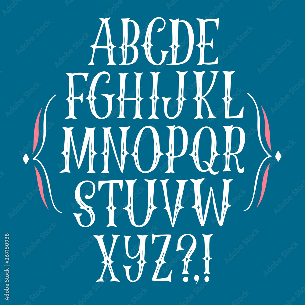 Hand drawn vintage vector letters. Stock Vector | Adobe Stock