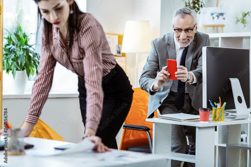 Shameless old man with grey stubble and inappropriate smile Stock Photo ...
