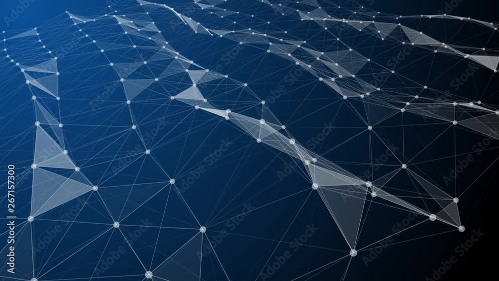 Plexus structure evolving in organic motion. Camera moves in it and changes its focus distance ...