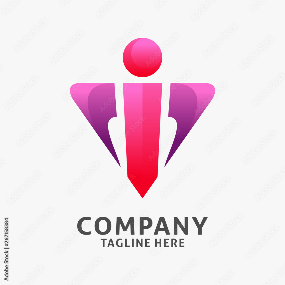 Letter i triangle logo design Stock Vector | Adobe Stock