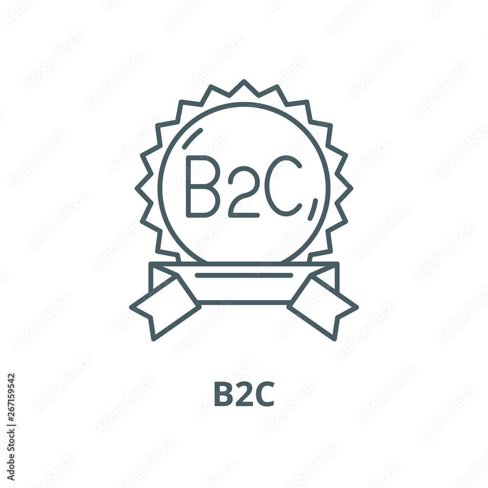 B2c vector line icon, outline concept, linear sign Stock Vector | Adobe ...