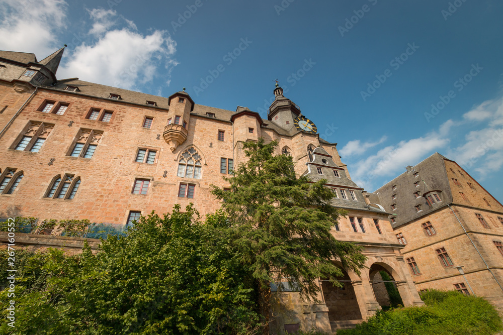 Marburg Castle (Landgrafenschloss) on top Schlossberg in the German ...