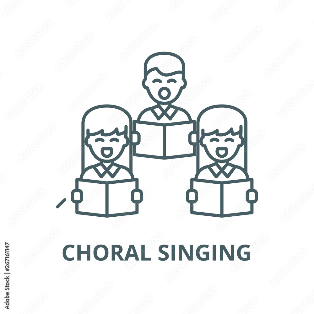 Choral singing vector line icon, outline concept, linear sign Stock ...