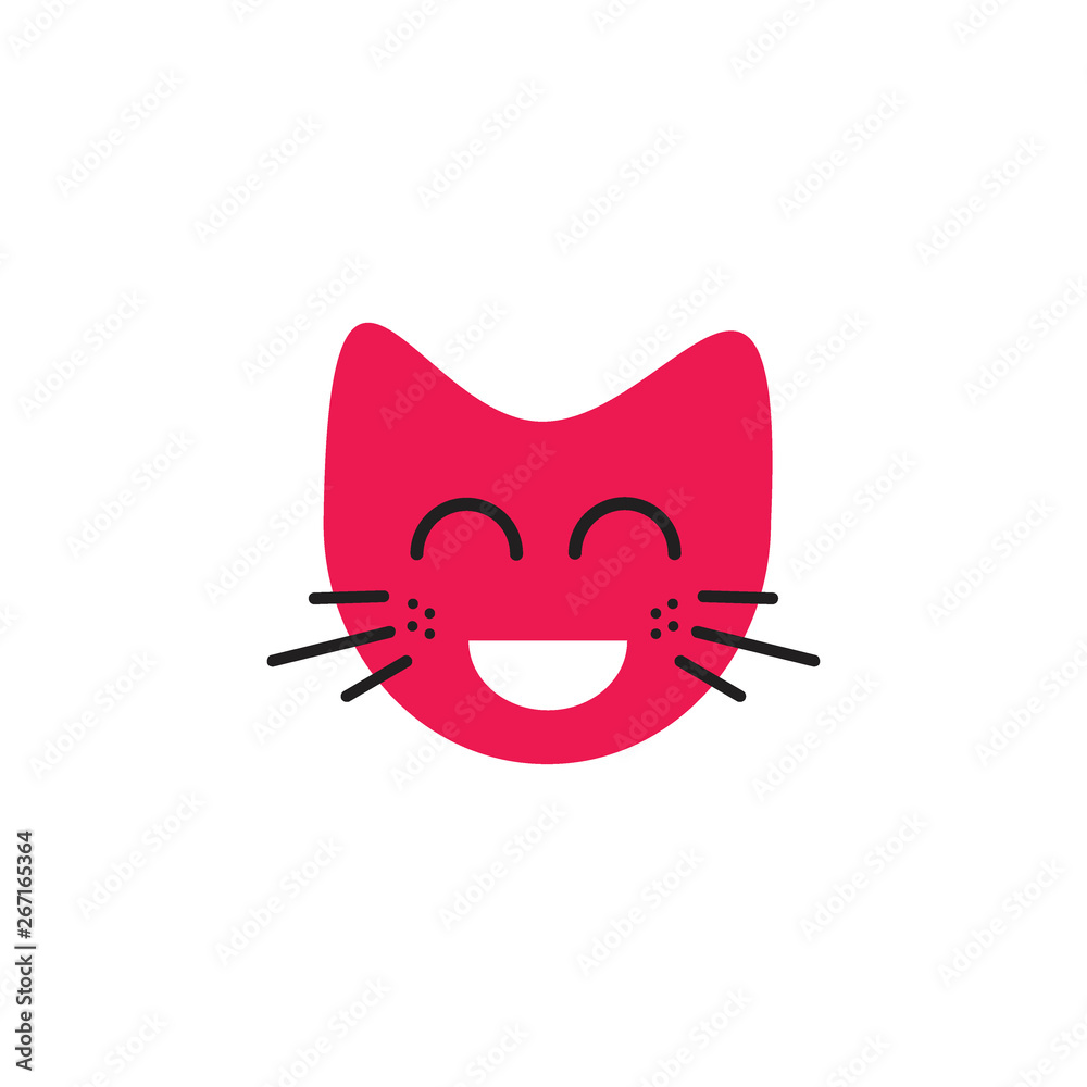 laughing face cat emoticon illustrations logo concept Stock Vector ...