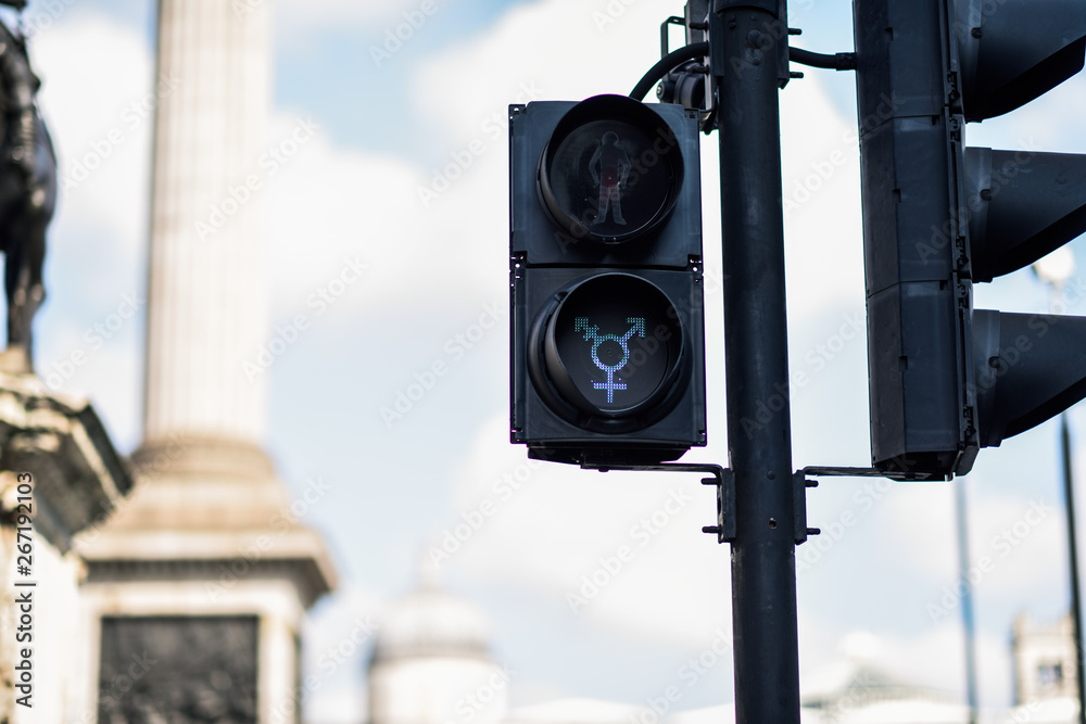 LGBT pedestrian traffic light signals symbolizing equality, diversity ...