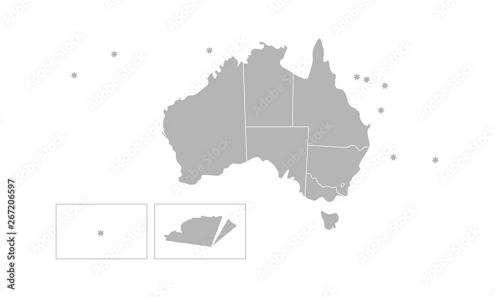 Vector isolated illustration of simplified administrative map of ...