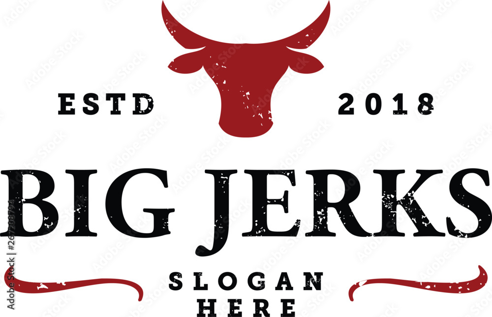 beef jerky vector logo design Stock Vector | Adobe Stock