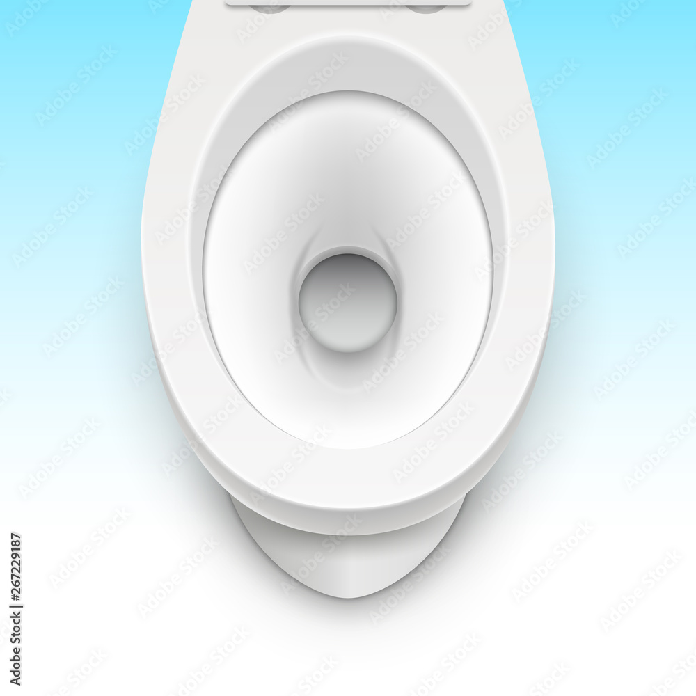 Toilet white mockup illustration isolated. Toilet in clean bathroom ...