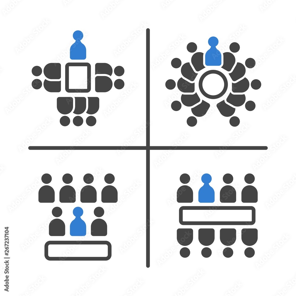 meeting and conference icon set Stock Vector | Adobe Stock