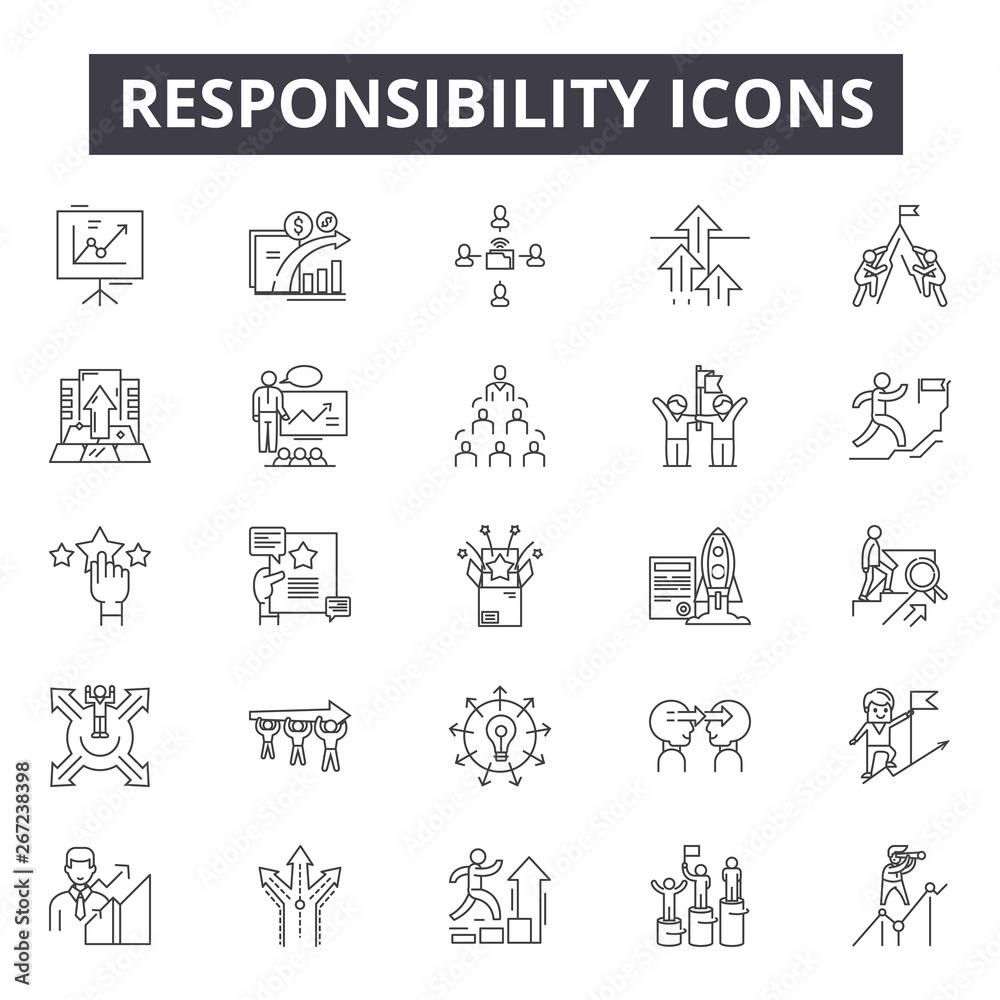 Responsibility line icons, signs, vector set, linear concept, outline ...