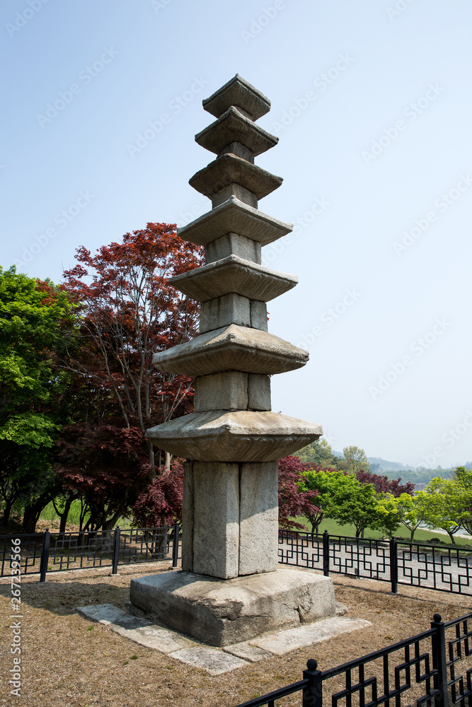 Seven-story Stone Pagoda of Cheongoksa Temple Site in Jeongeup-si ...