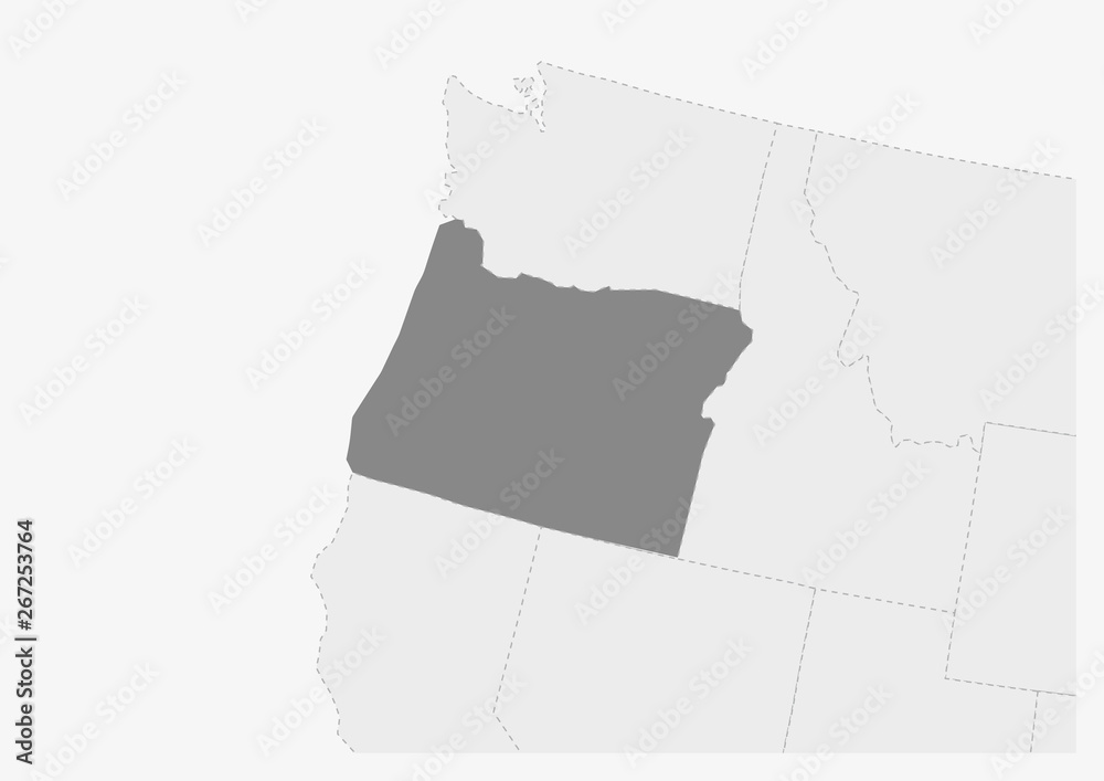 Map of USA with highlighted Oregon state map Stock Vector | Adobe Stock