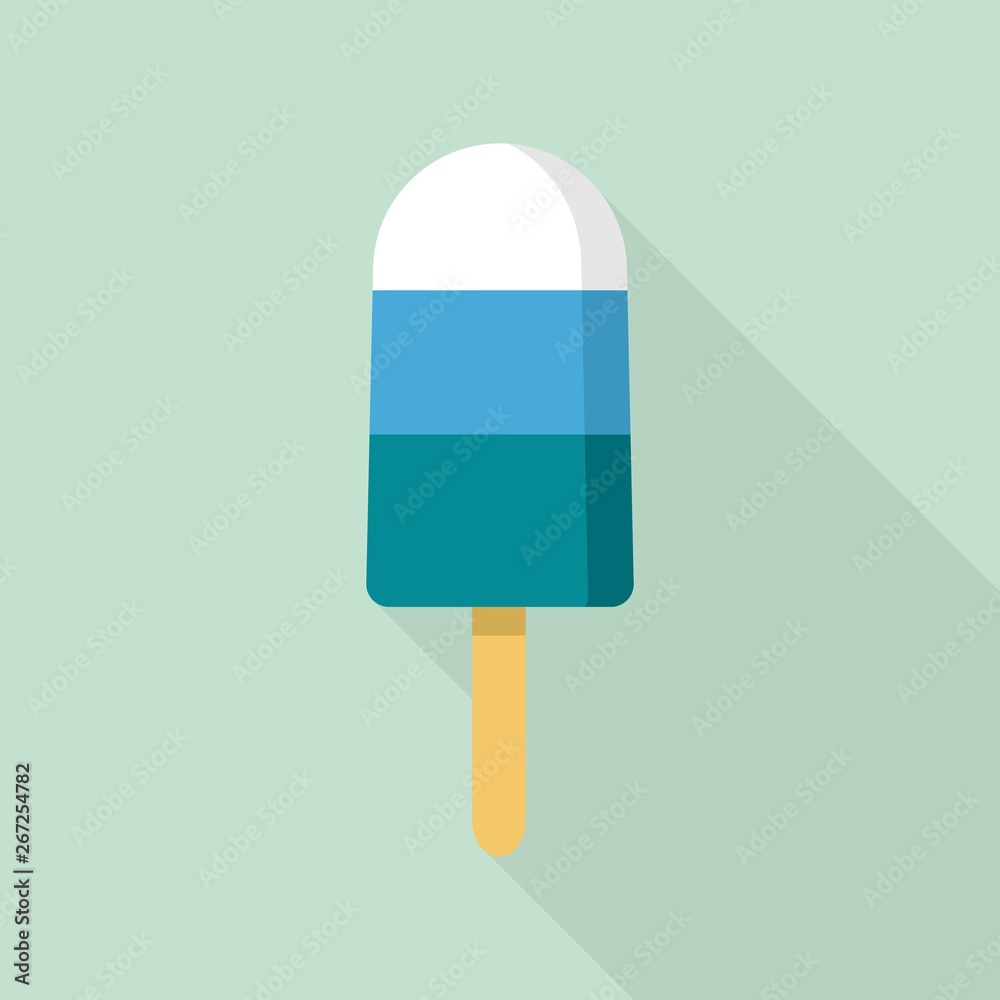 Blue white popsicle icon. Flat illustration of blue white popsicle ...