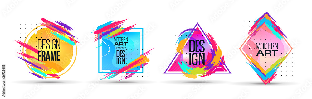 Vector frame for text Modern Art graphics for hipsters . dynamic frame ...