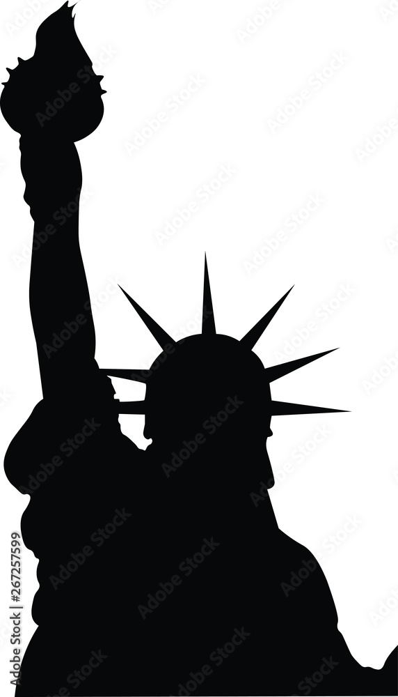silhouette of statue of liberty Stock Vector | Adobe Stock