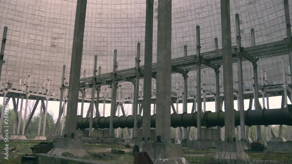 Cooling tower in exclusive zone. Chernobyl Cooling tower round ...