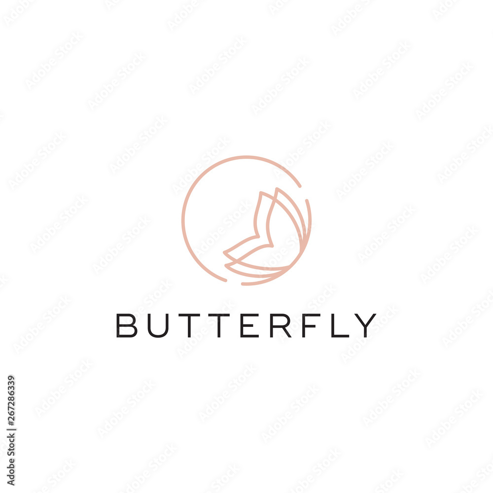 butterfly line logo design Stock Vector | Adobe Stock