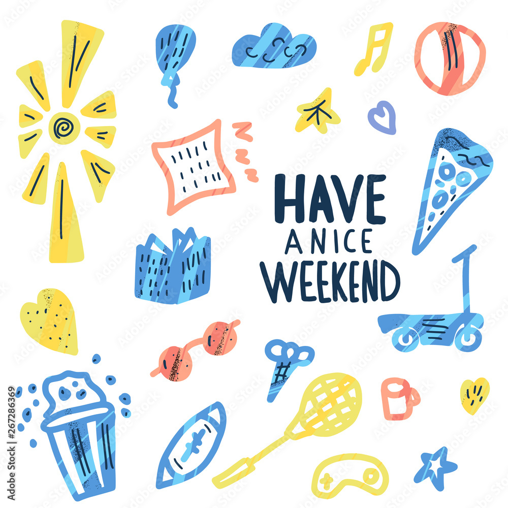 Have a nice weekend poster. Vector illustration. Stock Vector | Adobe Stock