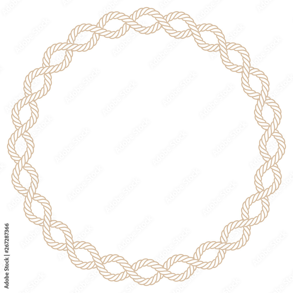 Vector ring rope frame border line Stock Vector | Adobe Stock