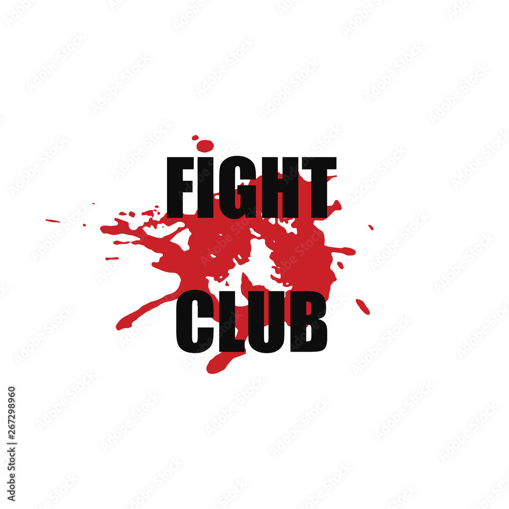 Fight club - vector stylized font with japanese red ink stamp - hanko ...