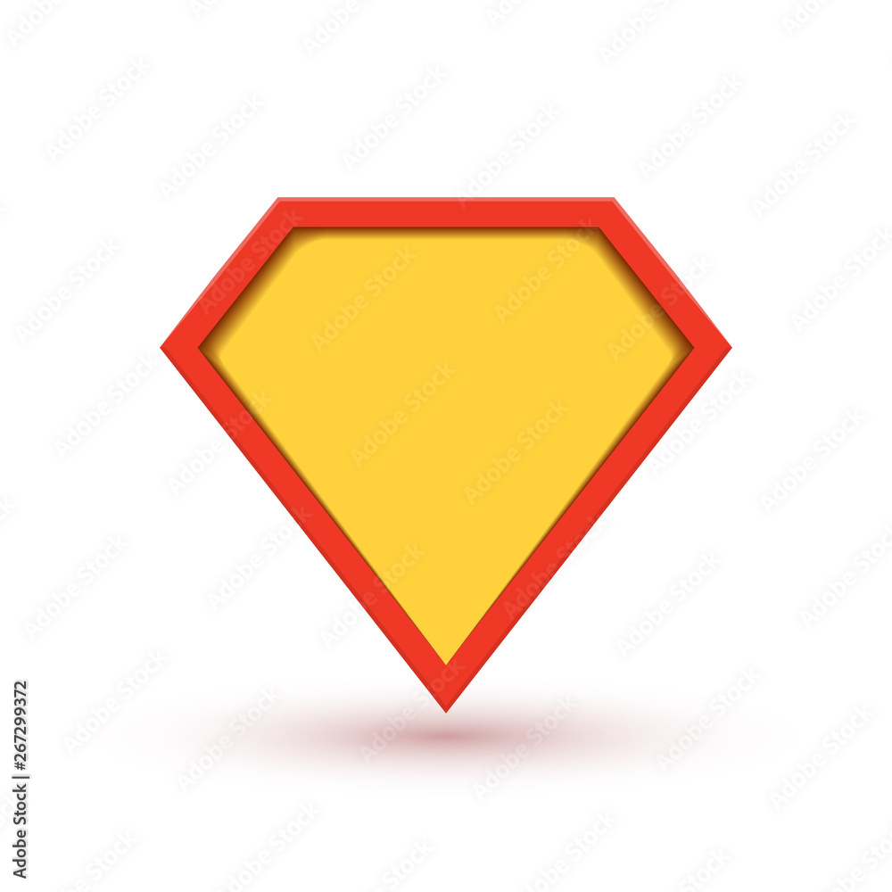 Superhero vector badge logo. Super hero shield man icon symbol of power ...