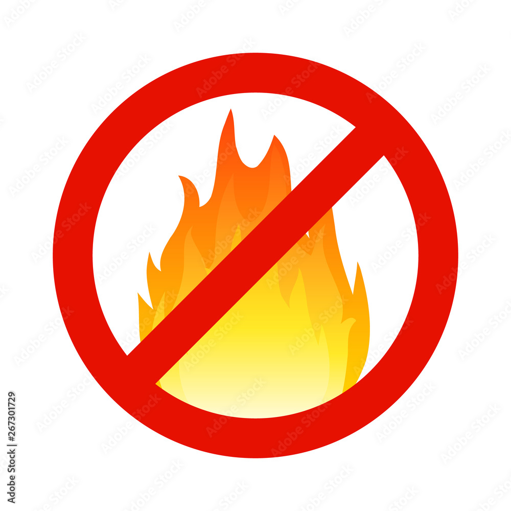 Fire flammable symbol, hazzard flame sign. Safety stop burn warning ...