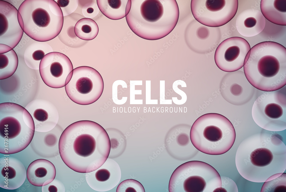 Abstract cell background, human biology science medical nucleus. Vector ...