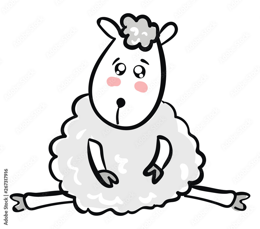 Emoji of the sad sheep, vector or color illustration Stock Vector ...