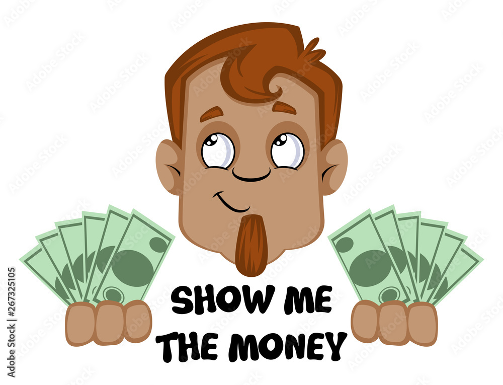 Human emoji with show me the money expression, illustration, vector on ...