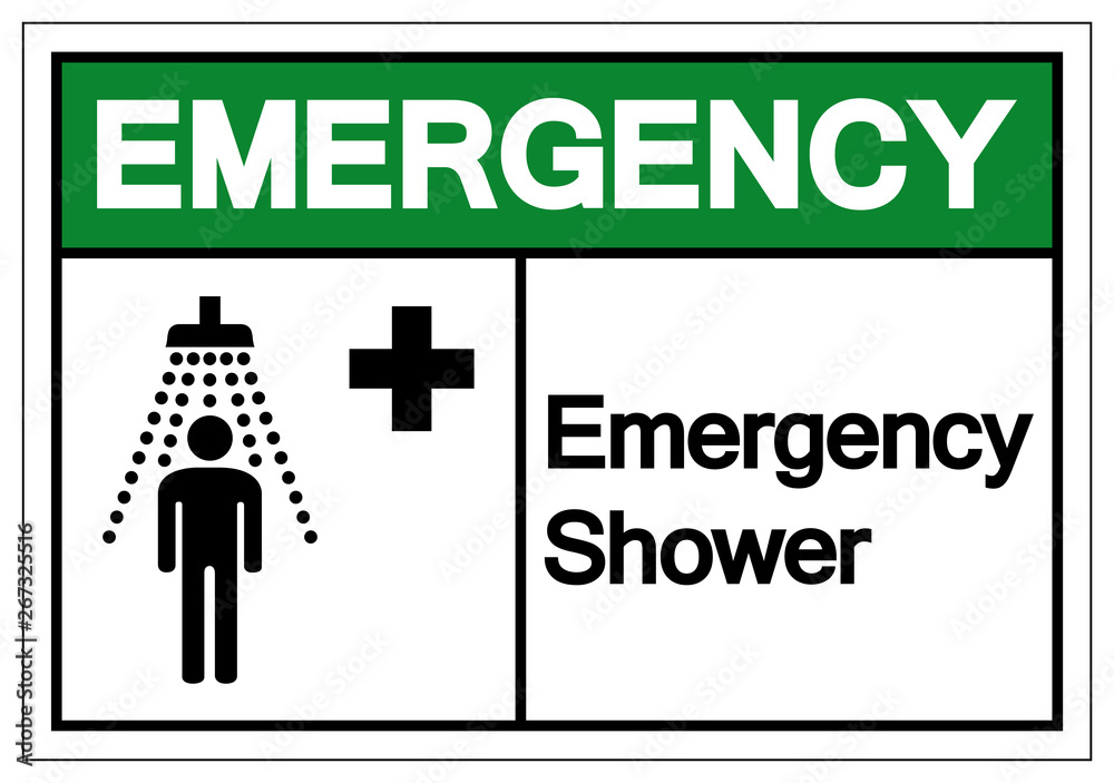 Emergency Shower Symbol Sign, Vector Illustration, Isolate On White ...